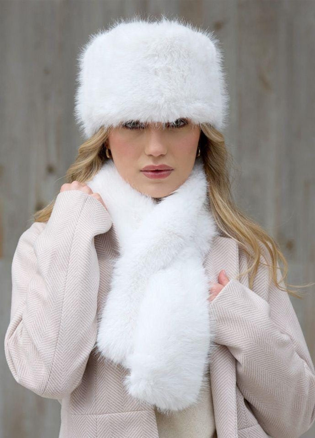 Women Winter Faux Fur Headband Headwrap Scarf Sets - Etsy