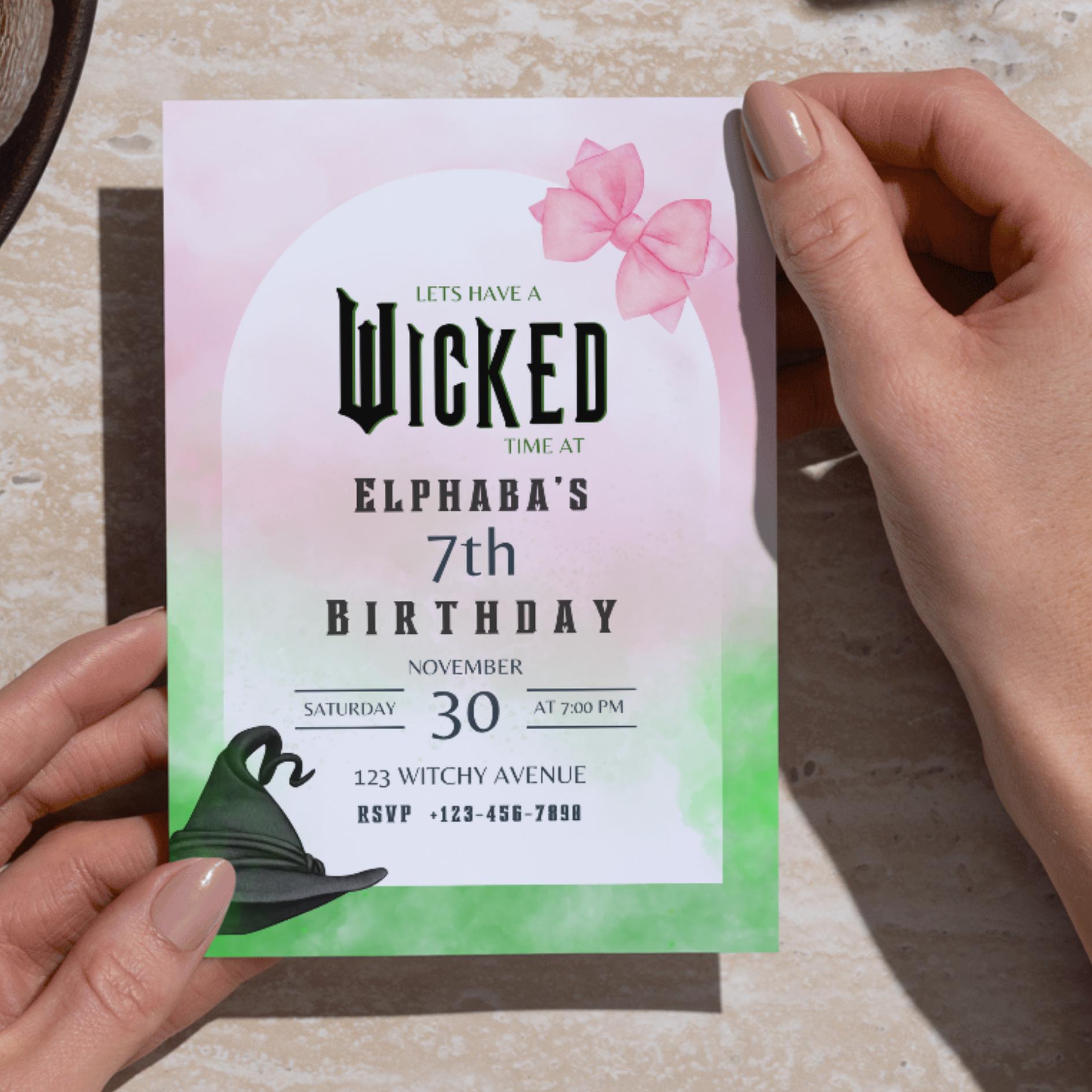 Wicked Inspired Birthday Invitation, Elphaba Inspired Invitation ...