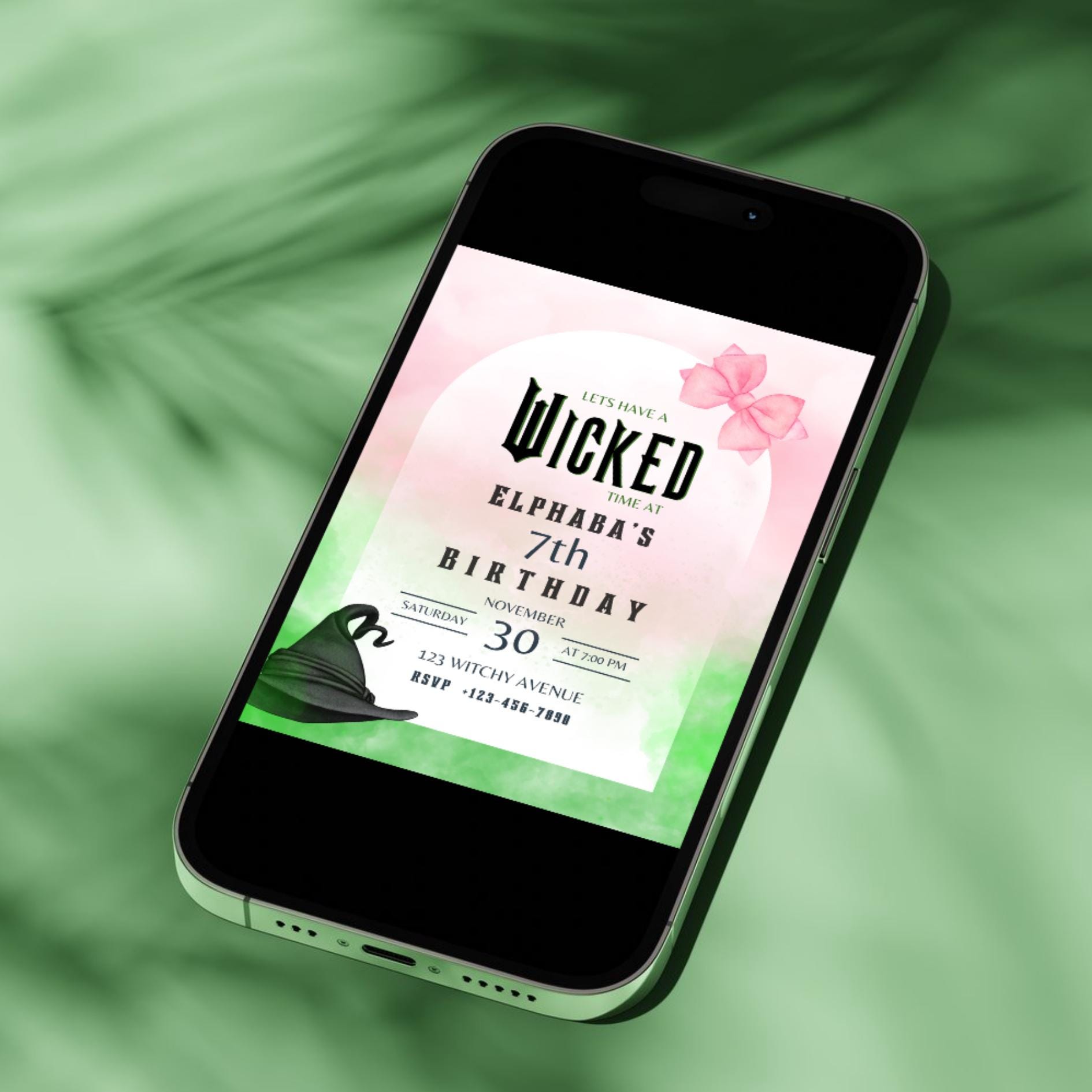 Wicked Inspired Birthday Invitation, Elphaba Inspired Invitation ...