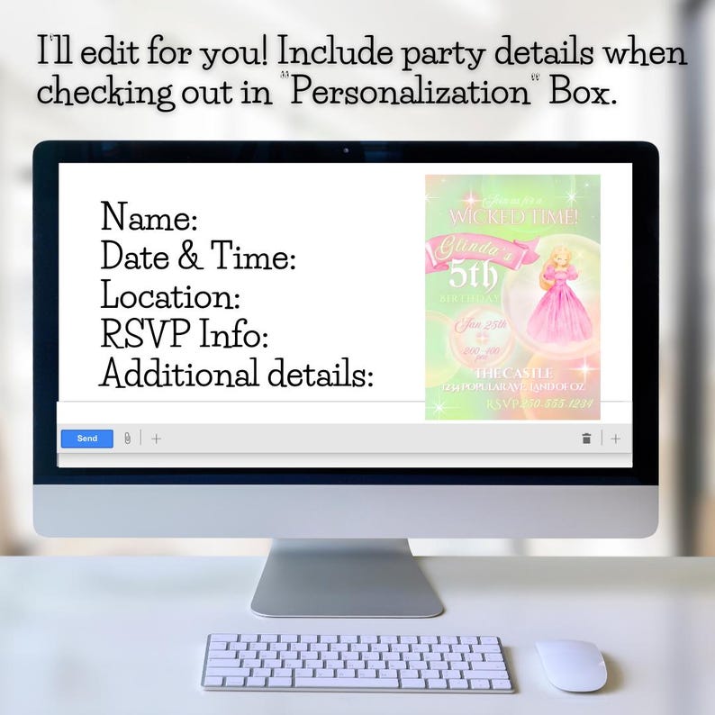 Wicked Inspired Birthday Invitation, Glinda Inspired Invitation ...