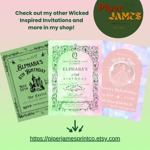 Wicked Inspired Birthday Invitation, Elphaba Inspired Invitation ...