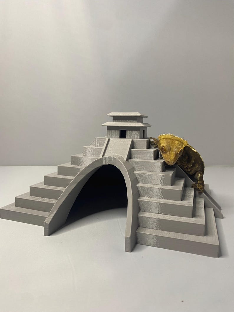 Reptile Terrarium Hide — Mayan Pyramid Cave for Geckos, Snakes & Exotic ...