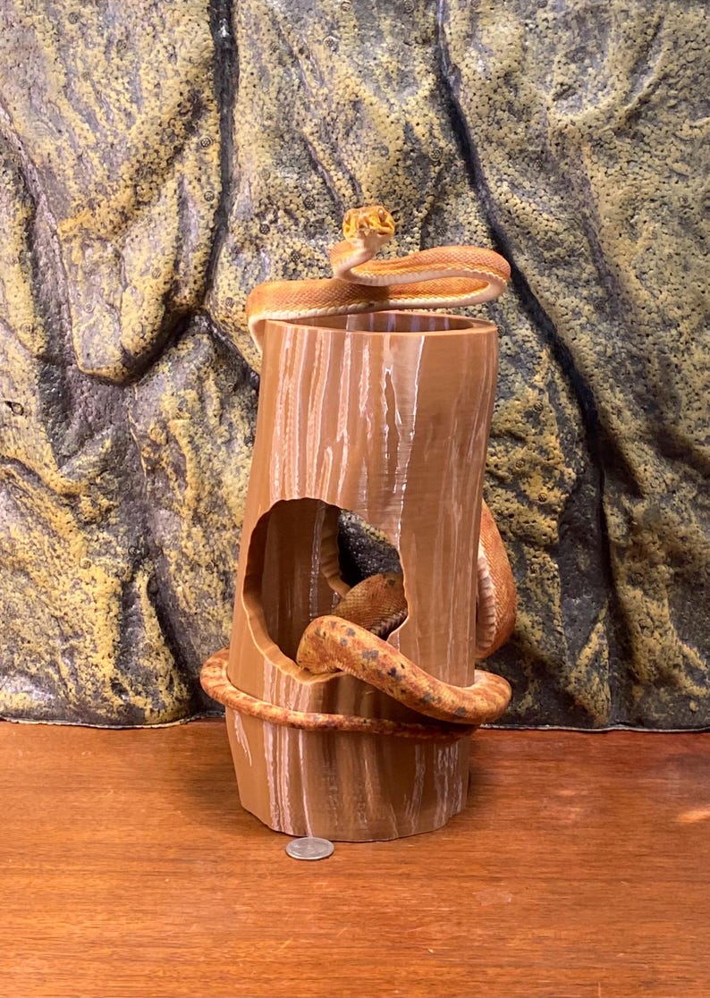 3D Printed Reptile Log Hide, Naturalistic Enclosure Decor - Etsy
