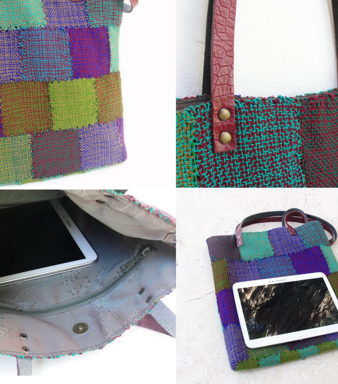 Hand Woven Laptop Tablet Bag Sleeve Patchwork 10'' 11'' - Etsy