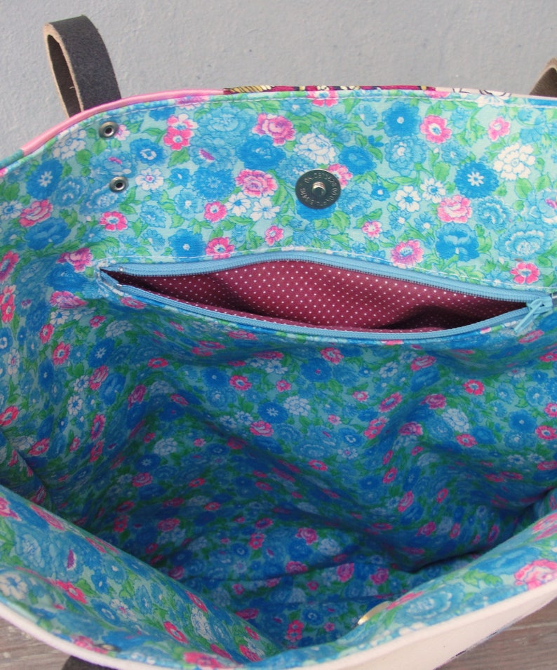 Embroidered Bird Tote Leather Buddy Birds Tote Colorful Bohemian Bag ...