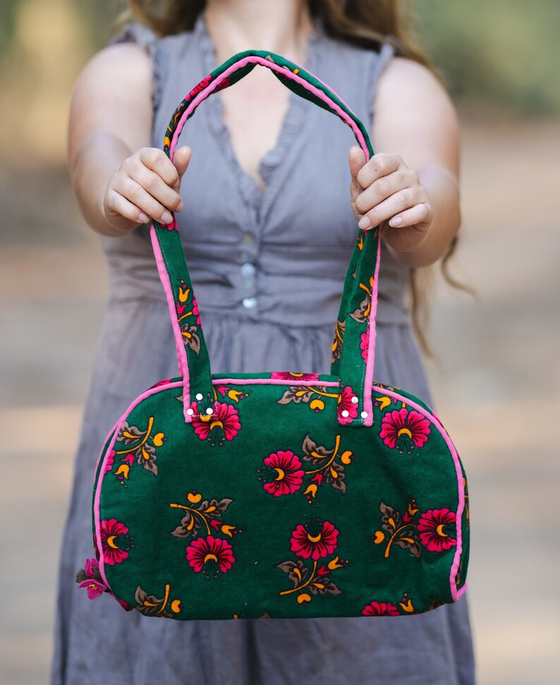 Bohemian Floral Bag Green and Pink Traditional Folklore Bag - Etsy