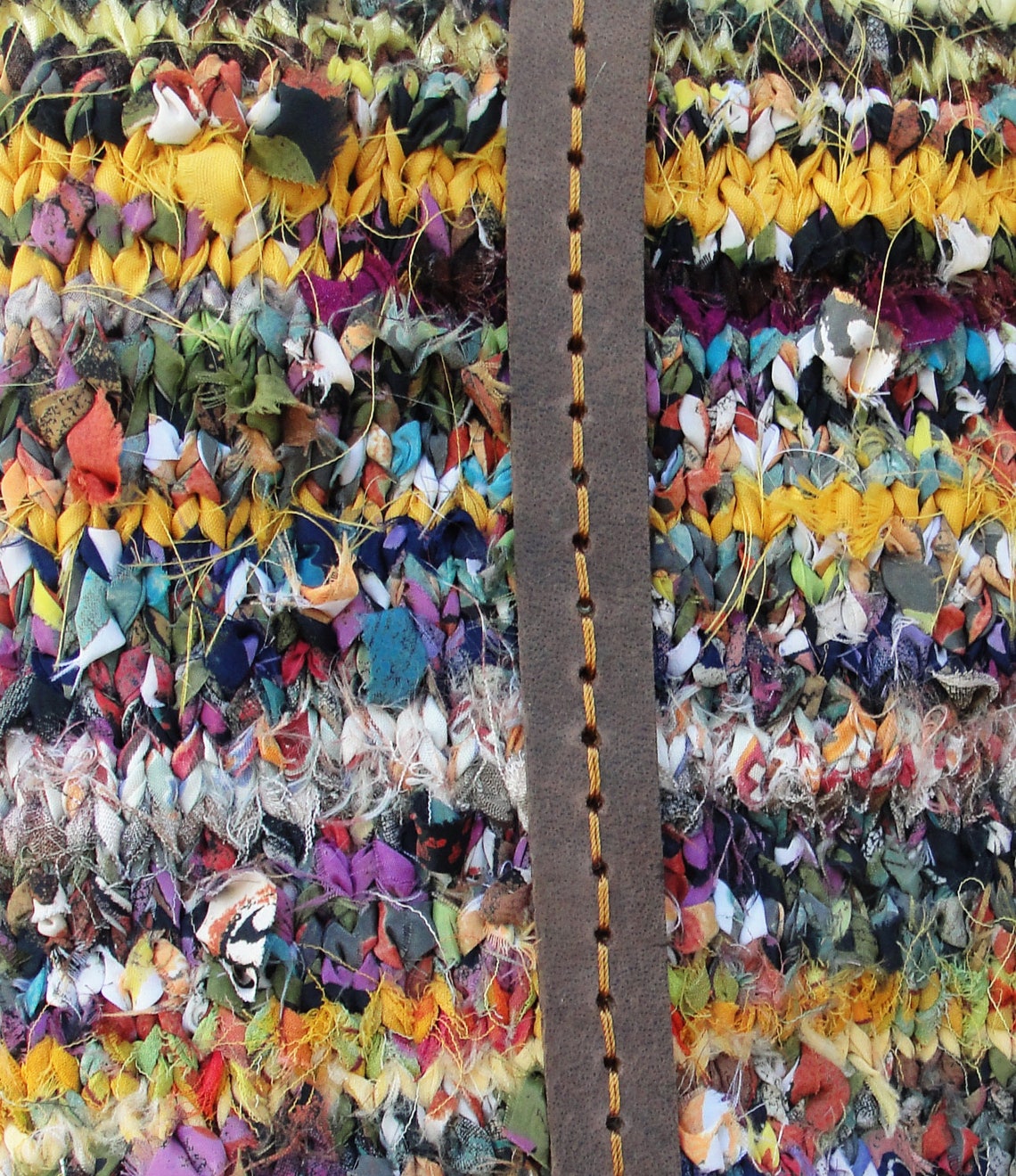 Bohemian Knitted Bag, Knitted Zero Waste Fabric Tote Bag Made With ...