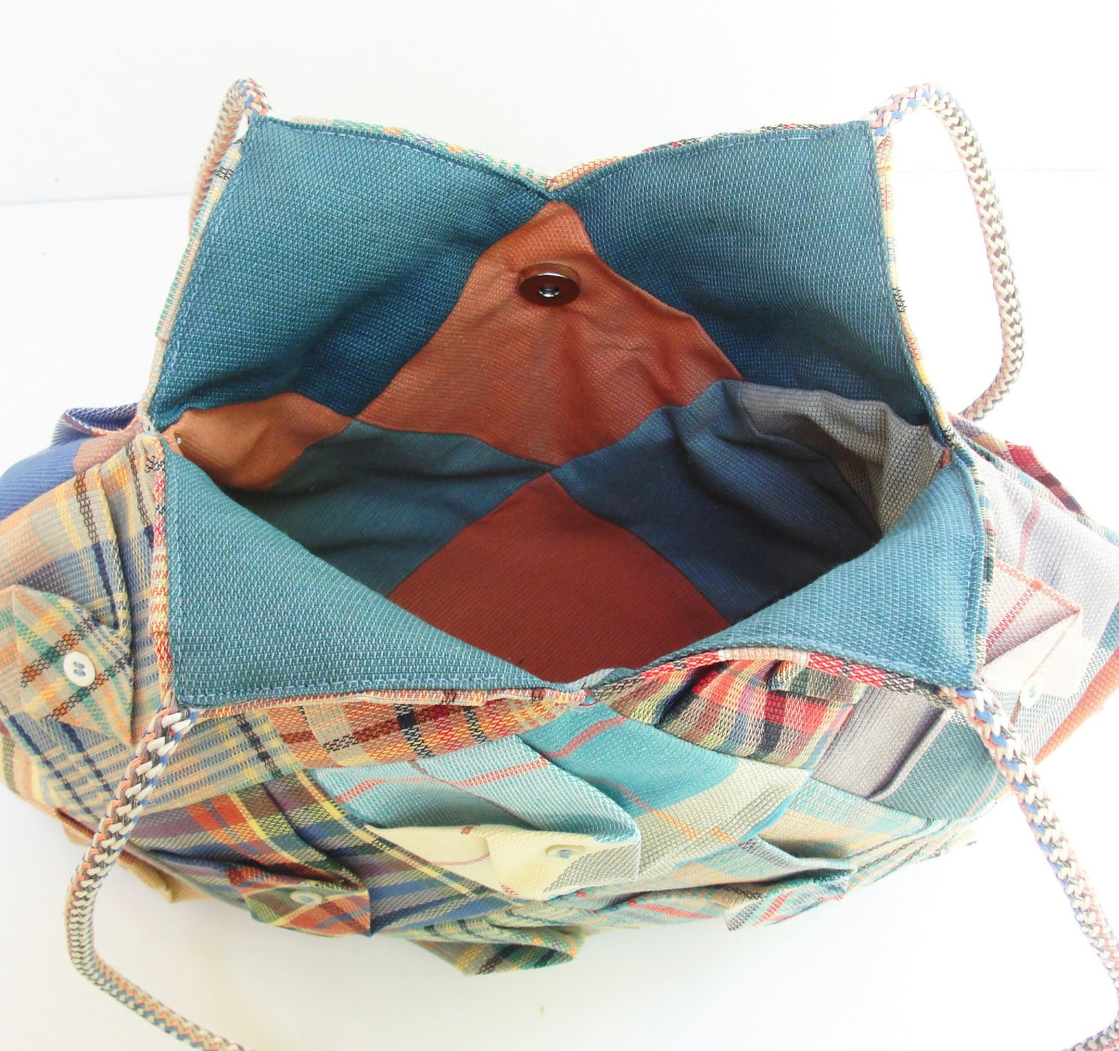 Folded Plaid Bag - Vintage Plaid Fabrics Patchwork - Etsy