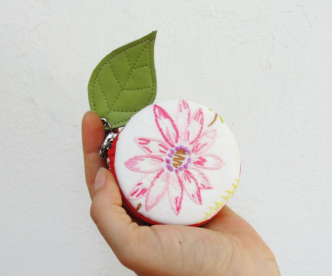 Macaron Coin Purse Wallet Vintage Embroidery and Fabric - Etsy