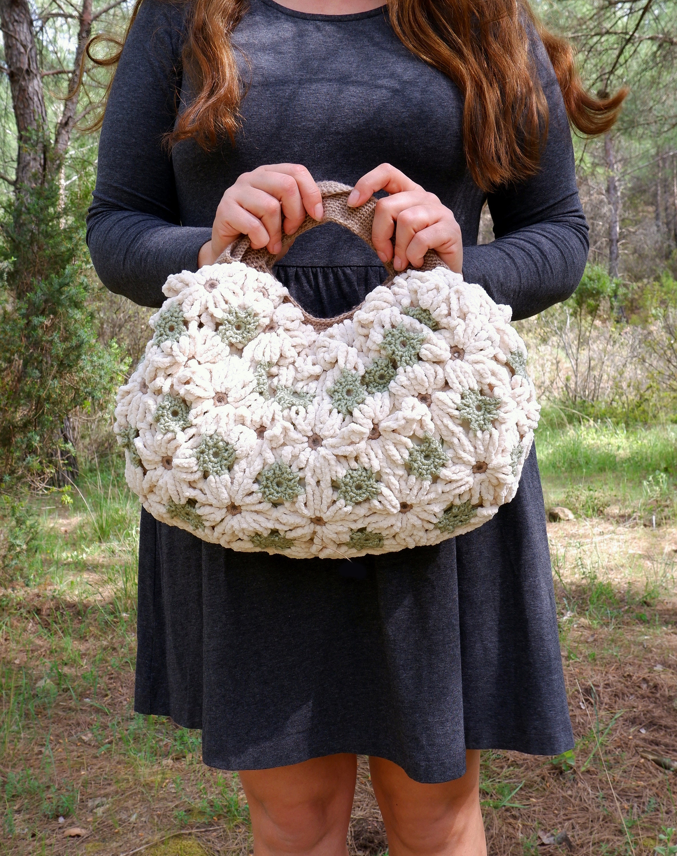 Crazy Daisy Bag, Crocheted Chenille Puffy Happy Sunny Bag - Etsy
