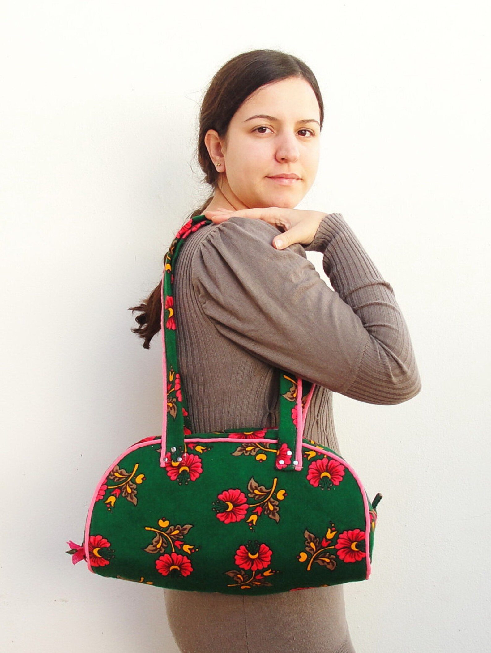 Bohemian Floral Bag Green and Pink Traditional Folklore Bag - Etsy