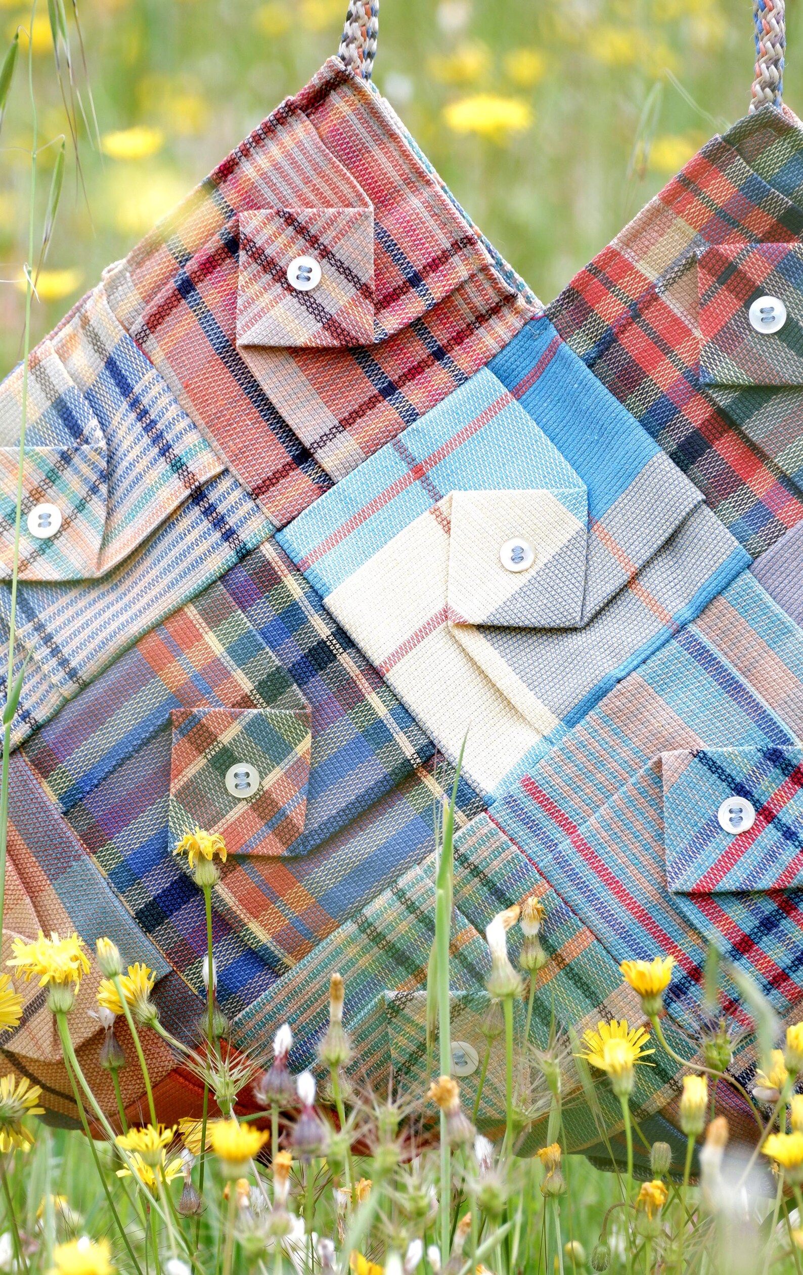 Folded Plaid Bag - Vintage Plaid Fabrics Patchwork - Etsy UK