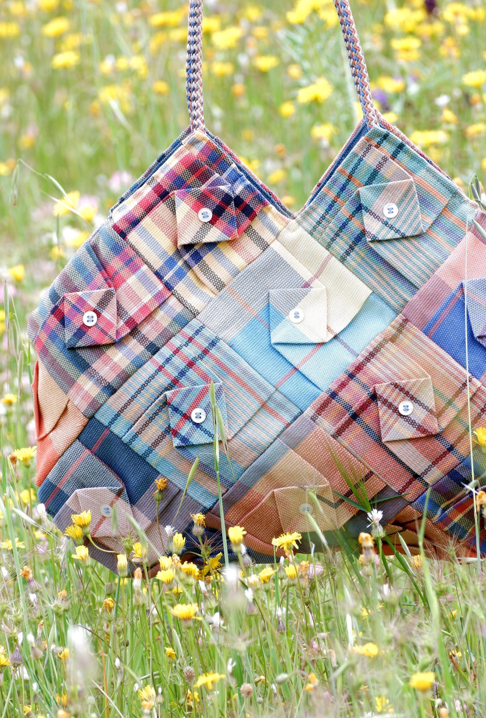 Folded Plaid Bag - Vintage Plaid Fabrics Patchwork - Etsy