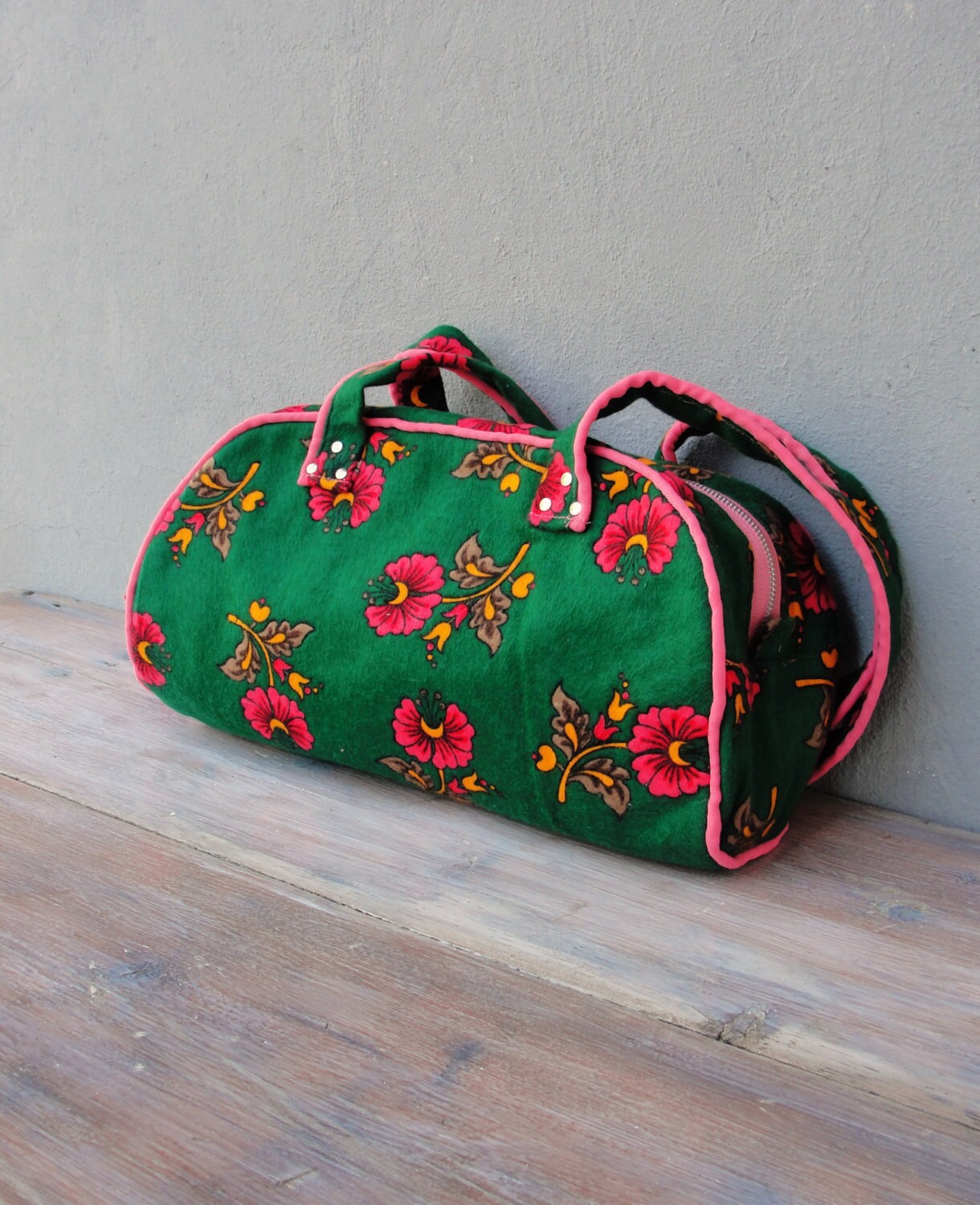 Bohemian Floral Bag Green and Pink Traditional Folklore Bag - Etsy