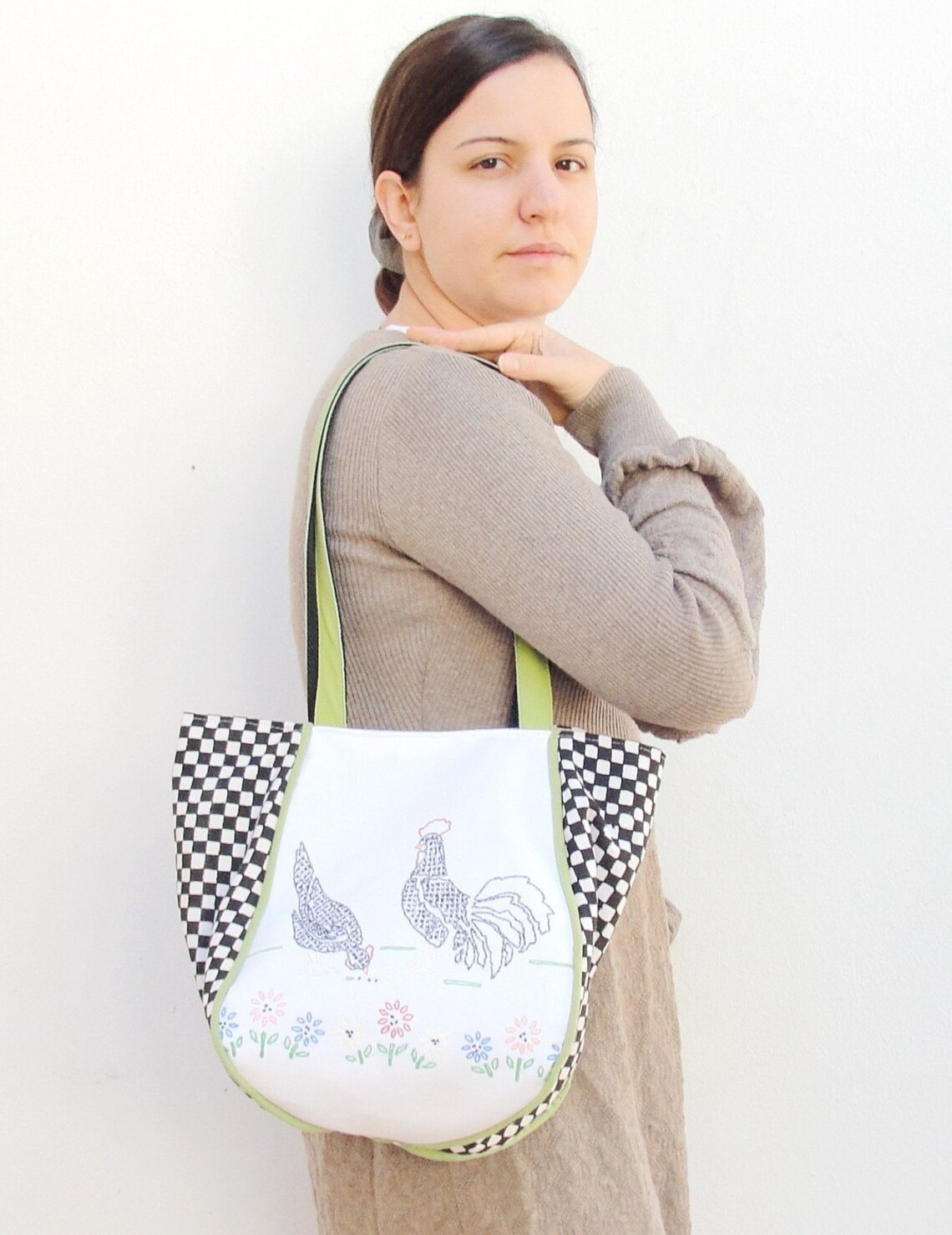 Chicken Farm Bag - Shabby Chic - Vintage Embroidery, Vintage ...