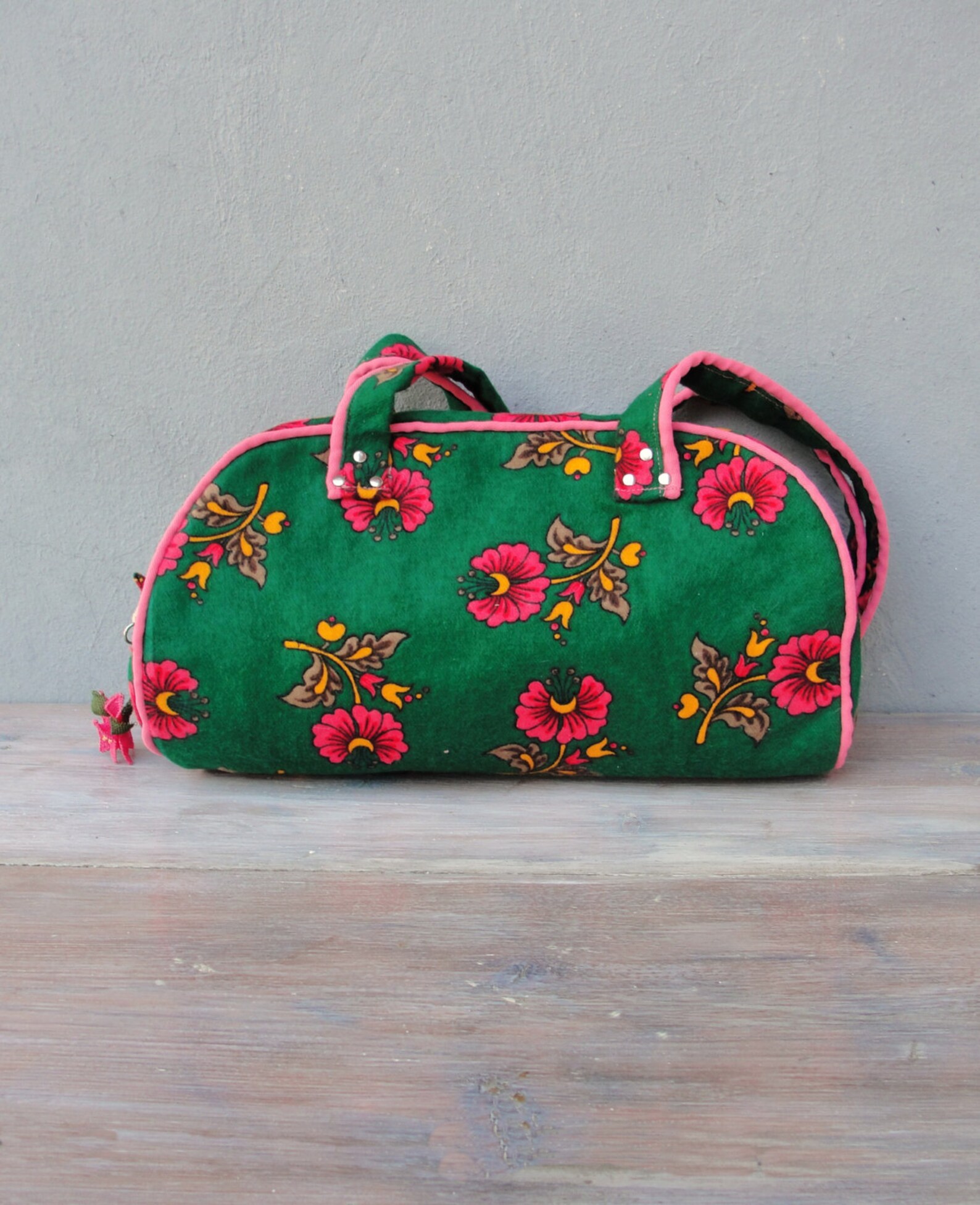Bohemian Floral Bag Green and Pink Traditional Folklore Bag - Etsy