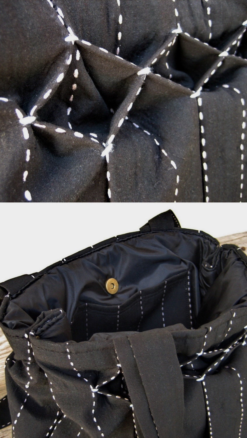 Striped Smocked Pleated Black Jet Bag - Etsy