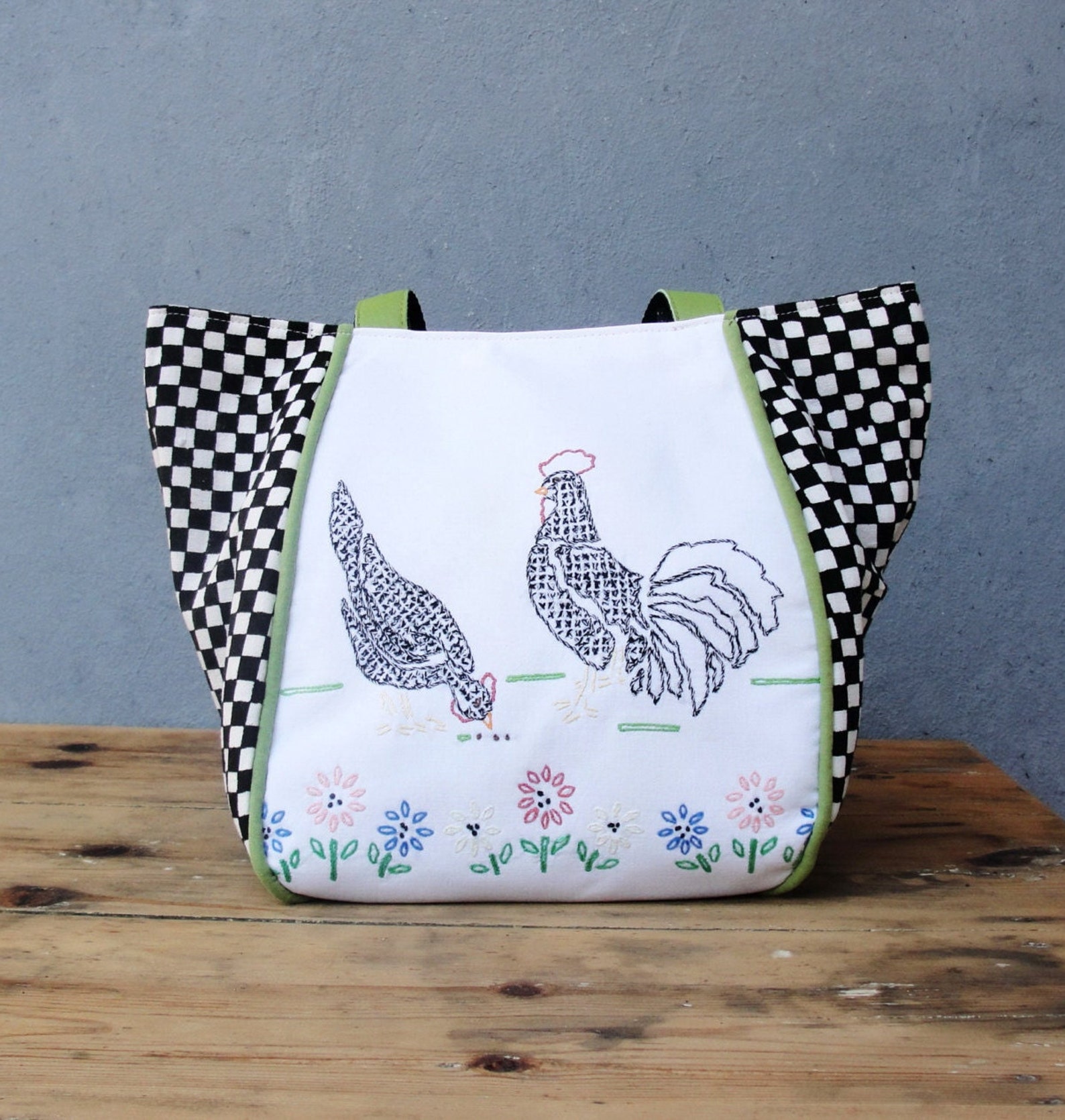 Chicken Farm Bag - Shabby Chic - Vintage Embroidery, Vintage ...
