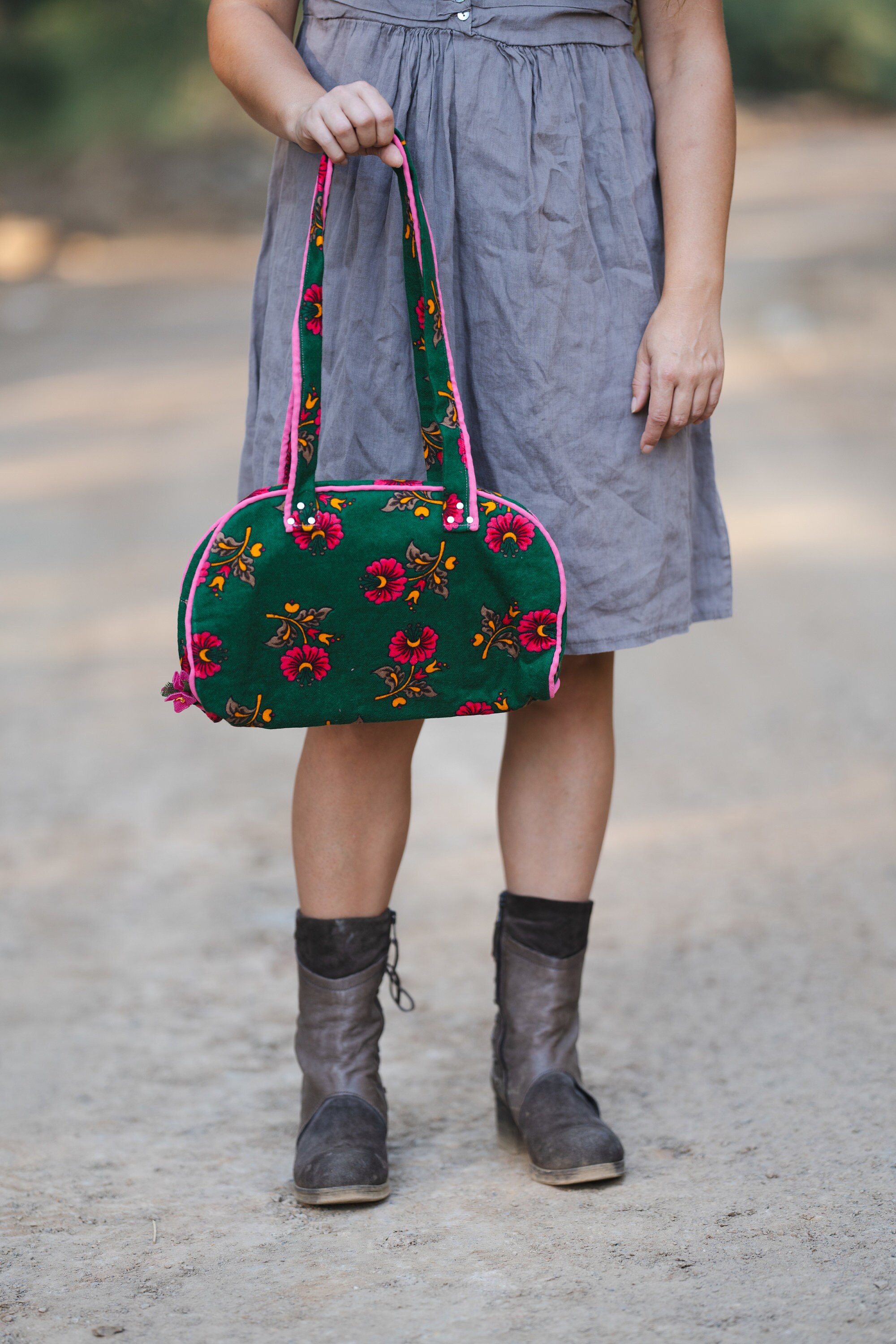 Bohemian Floral Bag Green and Pink Traditional Folklore Bag - Etsy