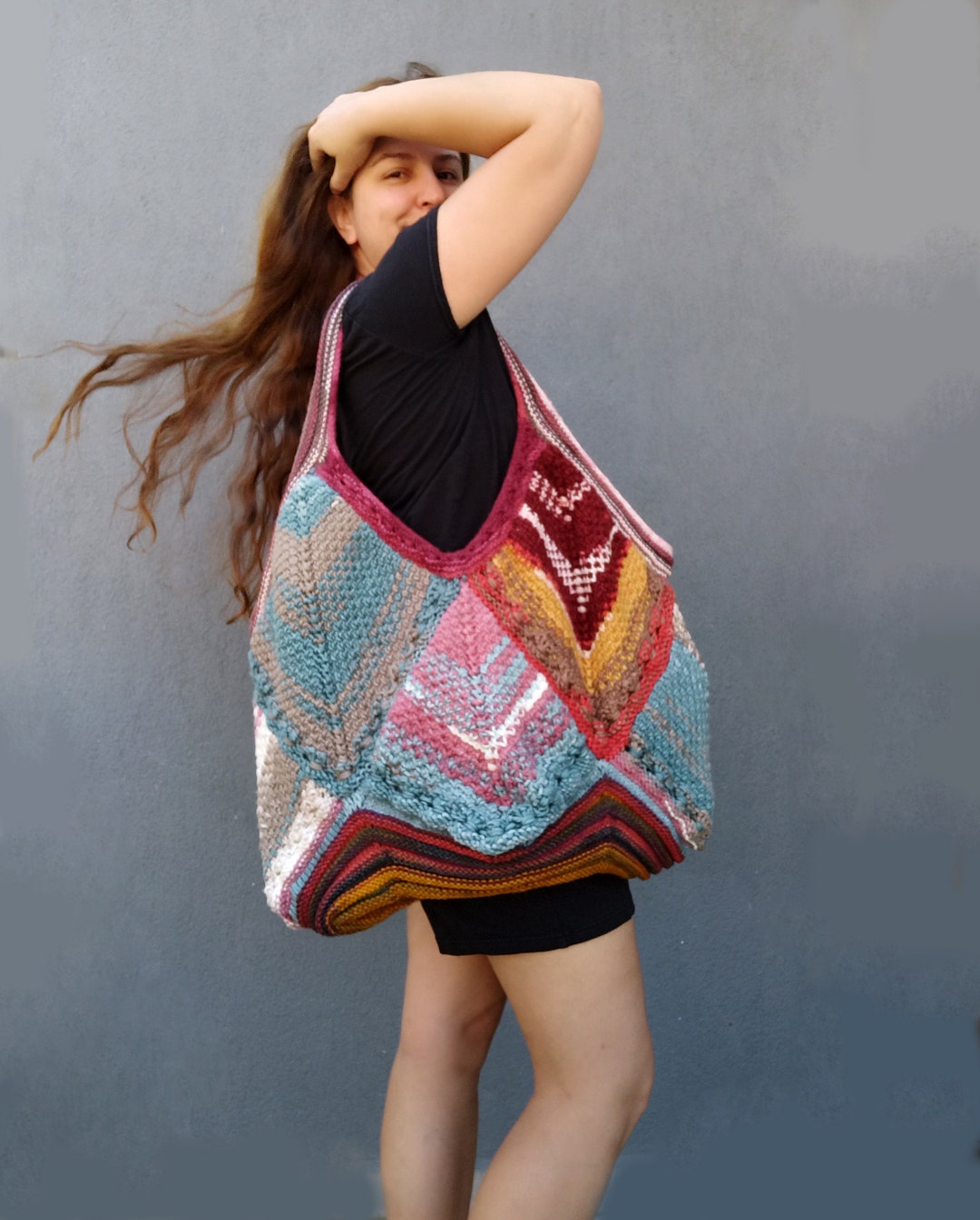 Extra Large Knitted Bag, Bohemian Bag, Yoga Bag, Beach Bag, Shopping ...