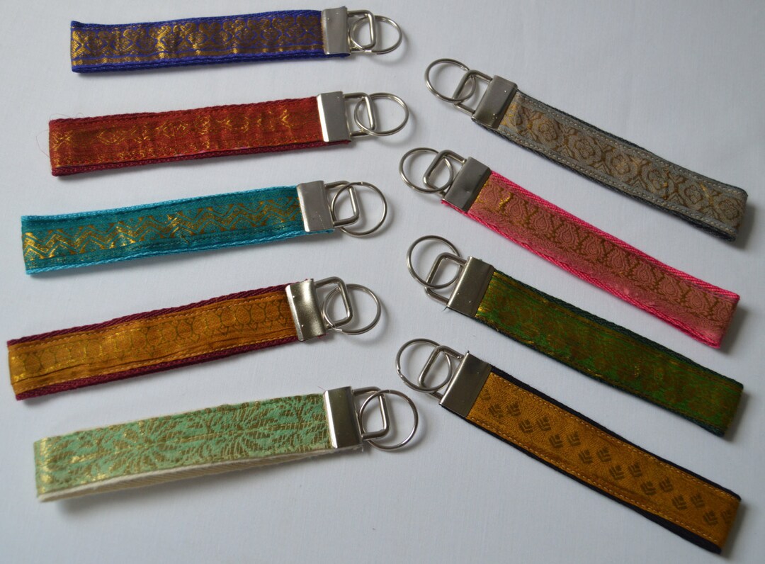 Clearance Sale - Handmade Recycled Sari Silk Key Fob - Fabric Key Fob ...