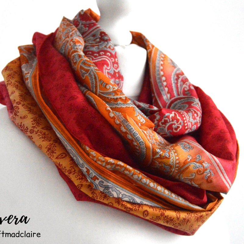 Orange Silk Scarf - Etsy