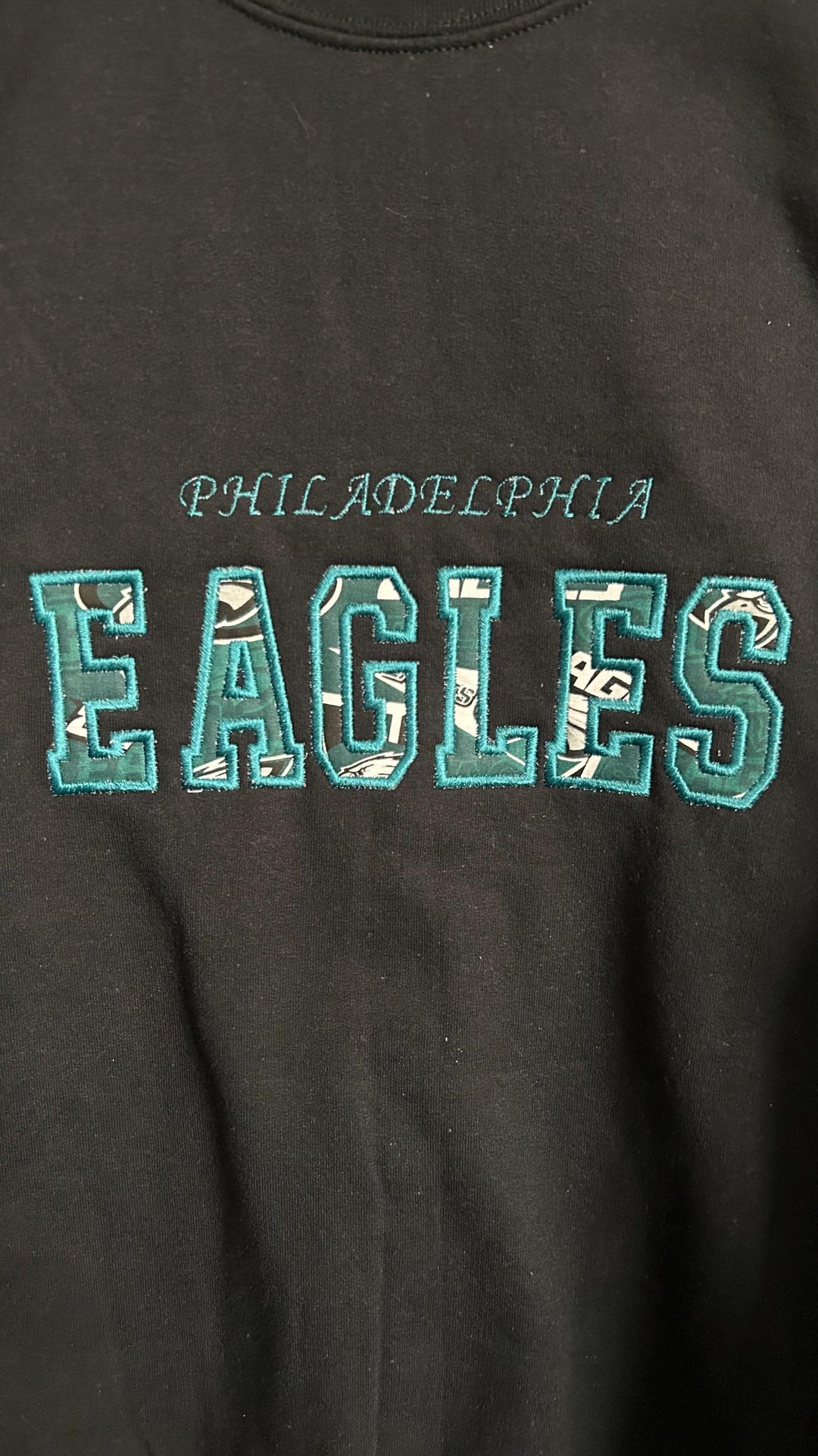 Philadelphia Eagles Embroidered Crewneck Sweatshirt - Etsy