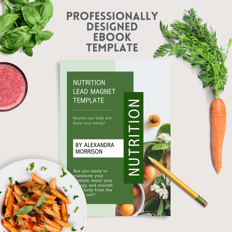 Nutrition Ebook Lead Magnet Template Canva Editable Health & Wellness ...