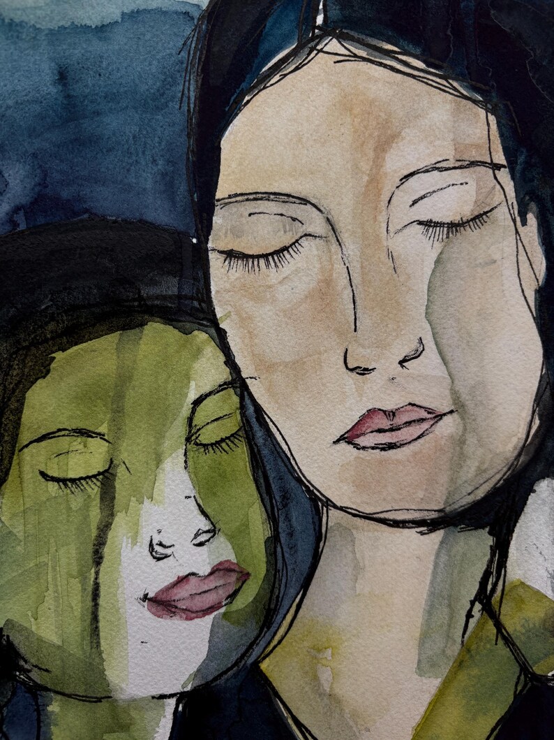 Unbreakable Bond – Abstract Mother and Child Watercolor Painting ...