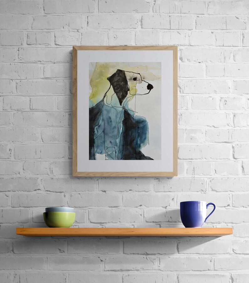 Original Dog Watercolor Portrait: Abstract Dog Painting, Expressive Pet ...