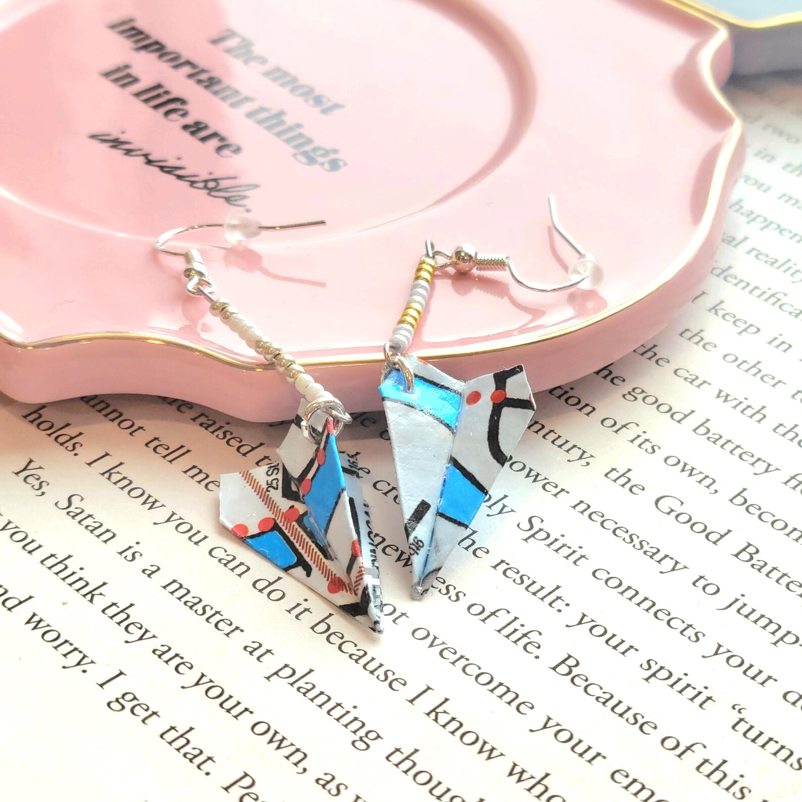 Origami Art, Waterproof Origami, Origami Paper, Handmade Earrings ...