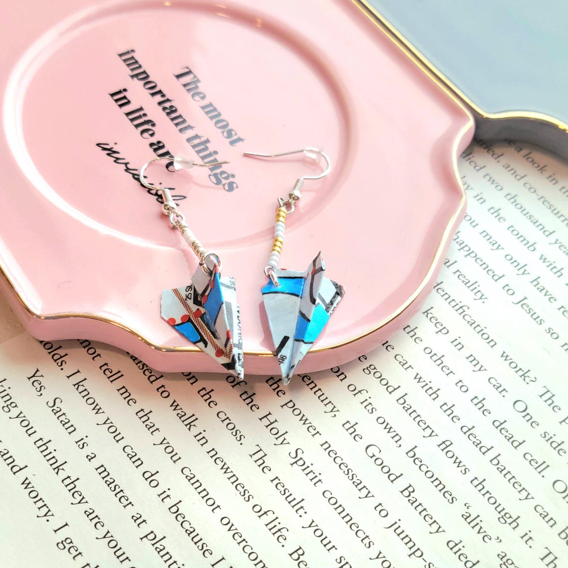 Origami Art, Waterproof Origami, Origami Paper, Handmade Earrings ...