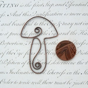 Copper Toadstool Bookmark, Mushroom Bookmark, MADE TO ORDER, Solid Copper, Copper Wire, Book ...