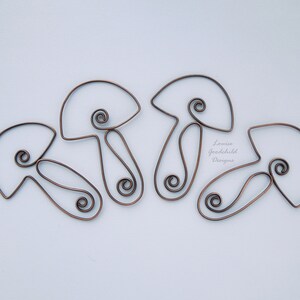 Copper Toadstool Bookmark, Mushroom Bookmark, MADE TO ORDER, Solid Copper, Copper Wire, Book ...