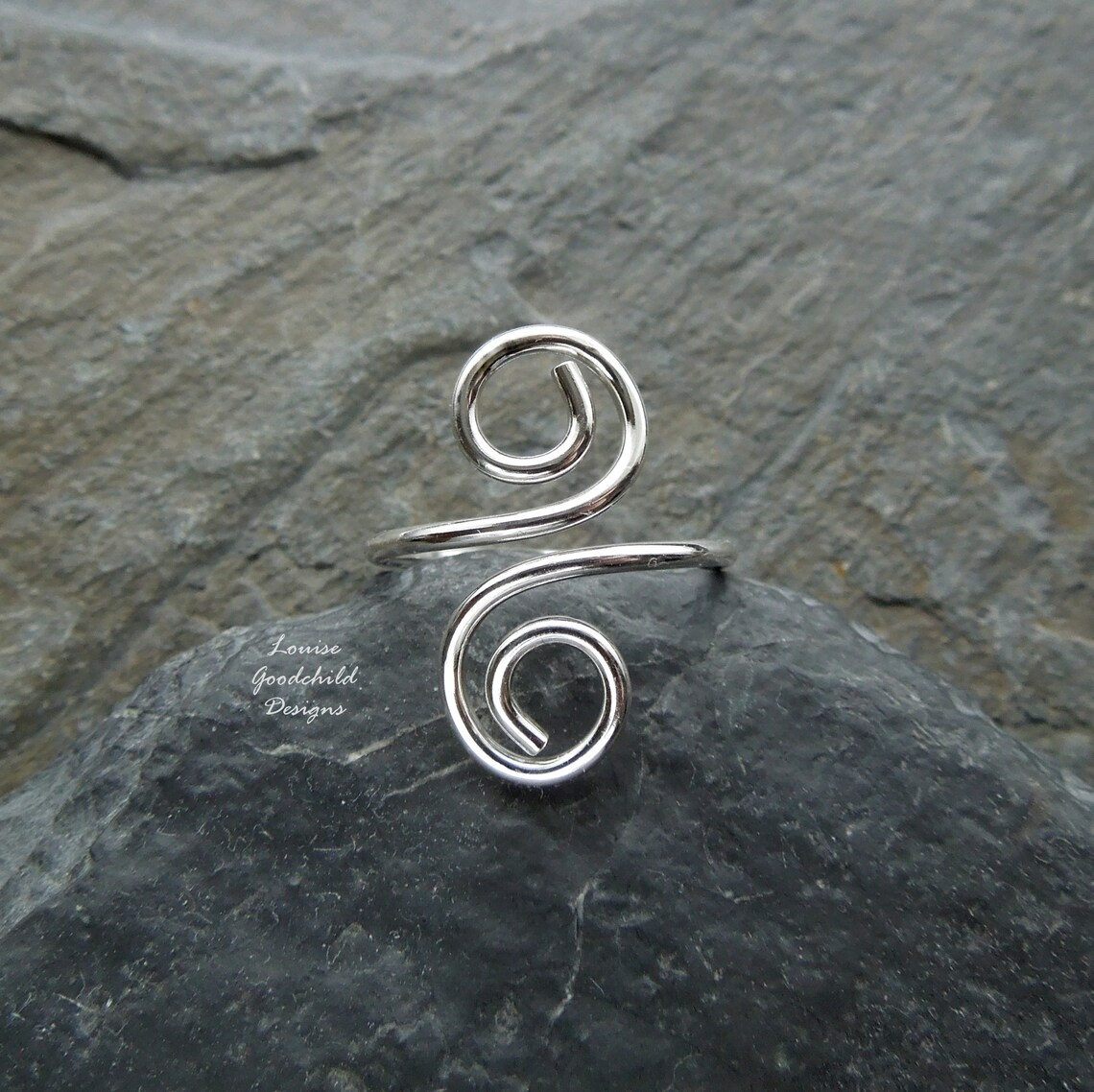 Sterling Silver Swirl Ring Adjustable Ring Spiral Thumb - Etsy UK