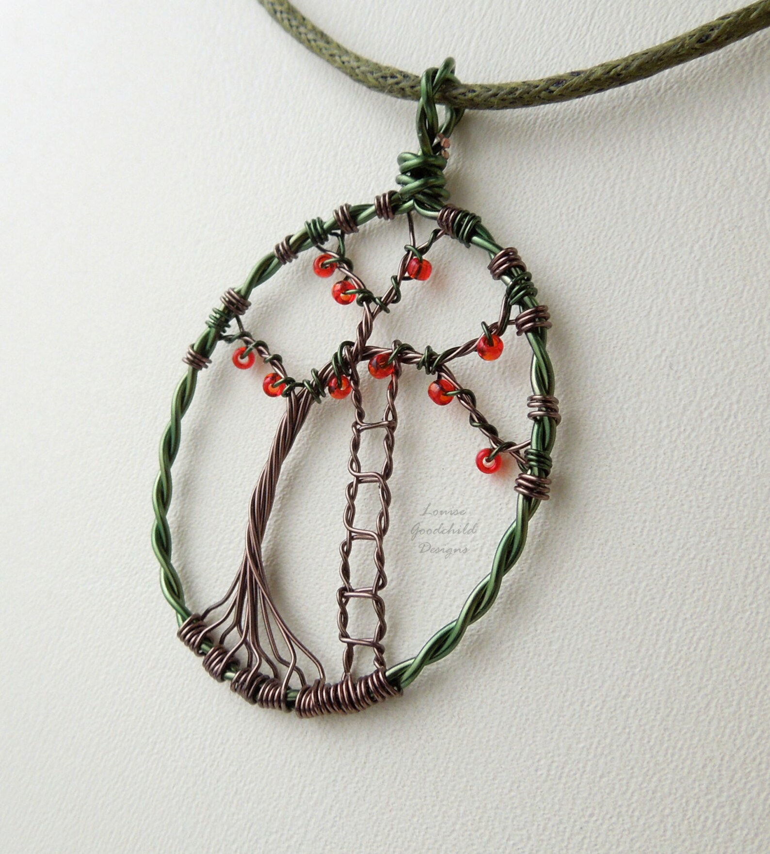 Apple Tree Small Tree Pendant Wire Tree Jewelry Apple | Etsy