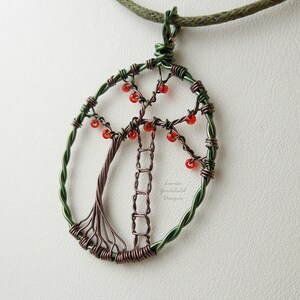 Apple Tree, Small Tree Pendant, Wire Tree Jewelry, Apple Necklace, MADE ...