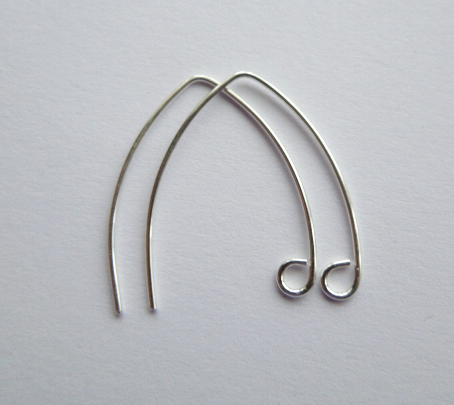 Handmade Ear Wires Sterling Silver Ear Wires Angled Ear - Etsy