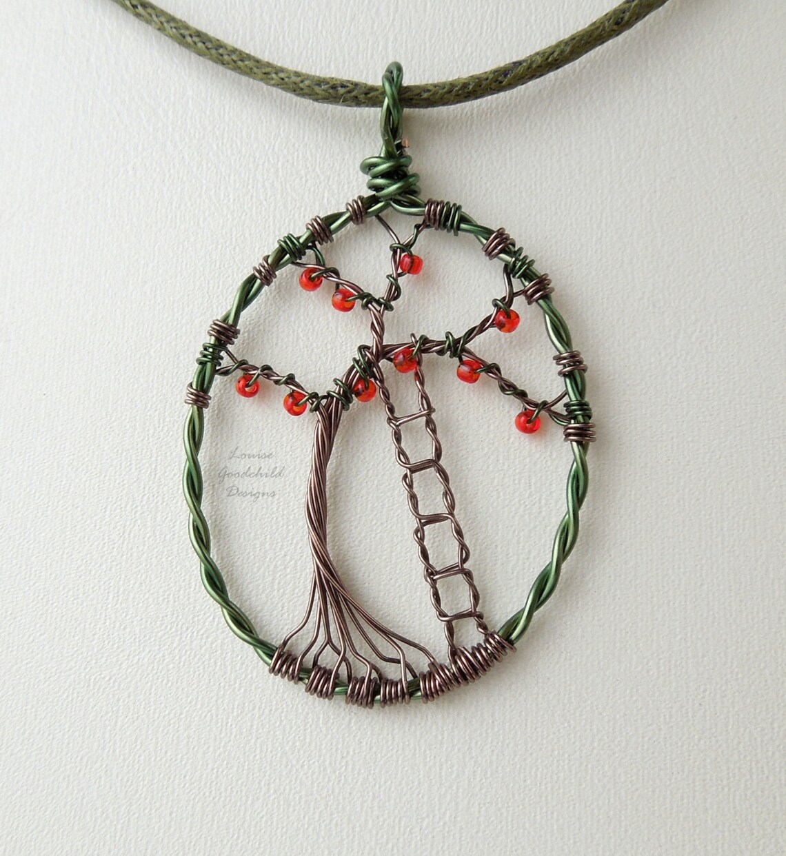 Apple Tree Small Tree Pendant Wire Tree Jewelry Apple | Etsy