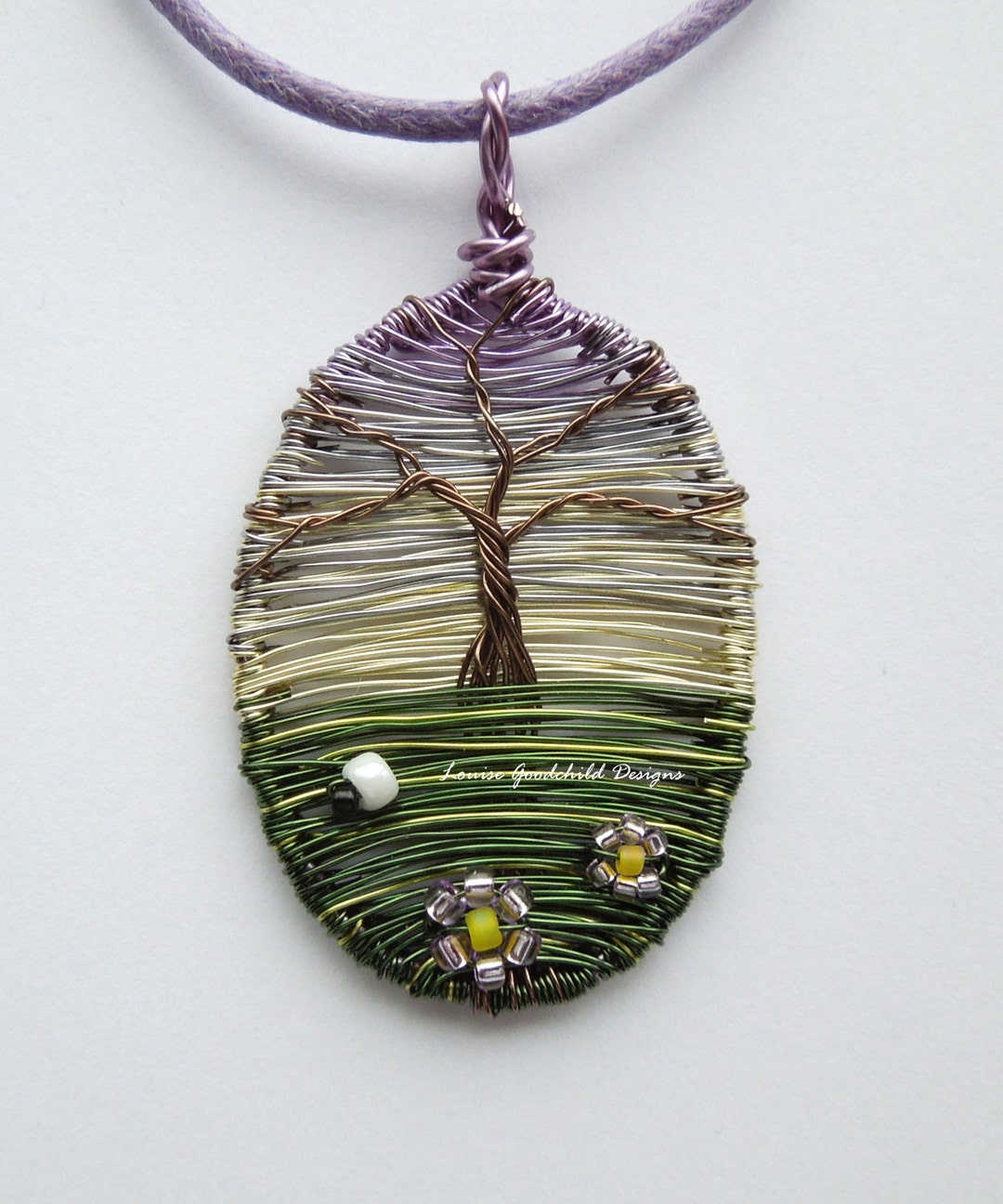 Meadow Pendant, Small Tree Pendant, Wire Wrapped, MADE TO ORDER, Sheep ...