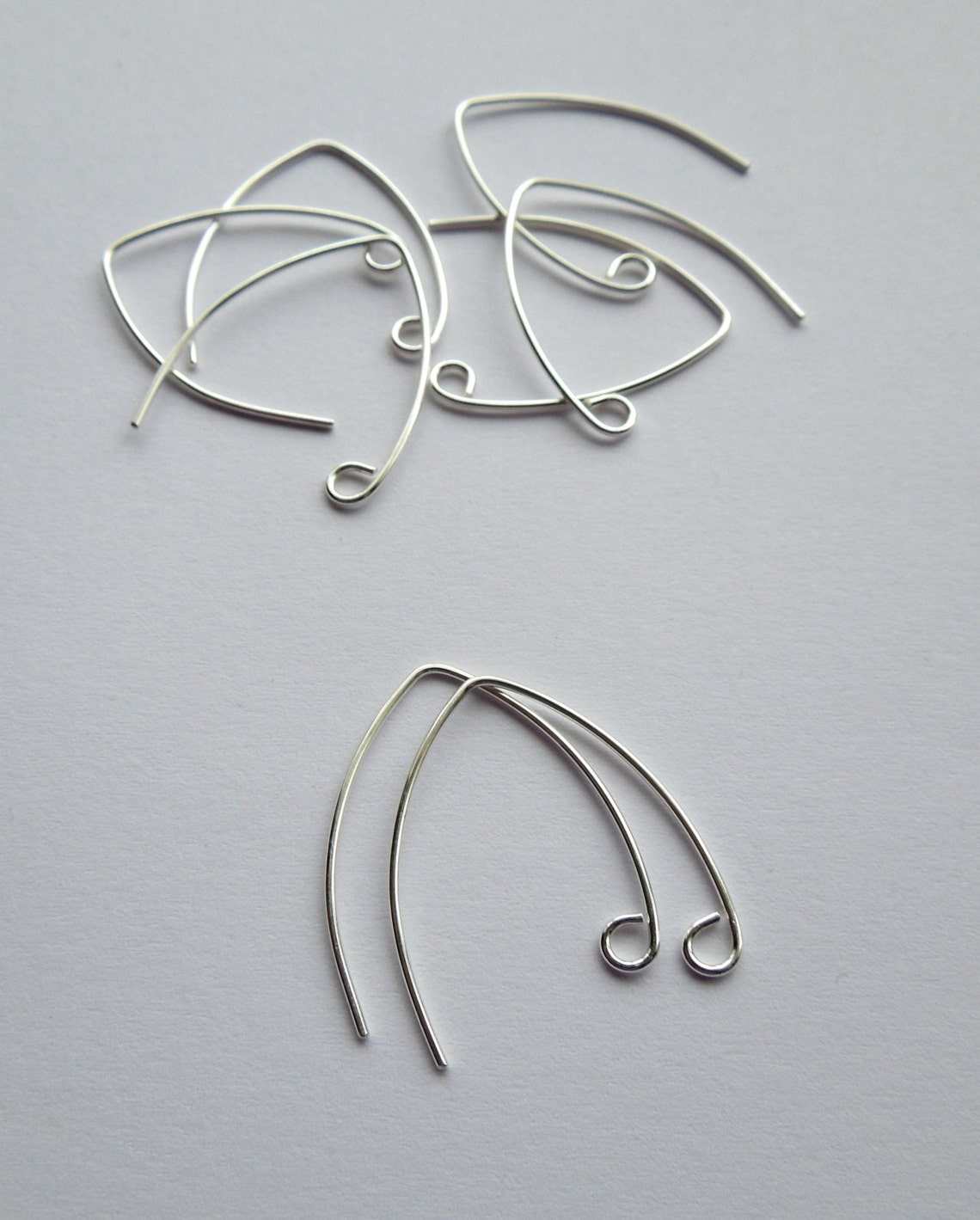 Handmade Ear Wires Sterling Silver Ear Wires Angled Ear - Etsy