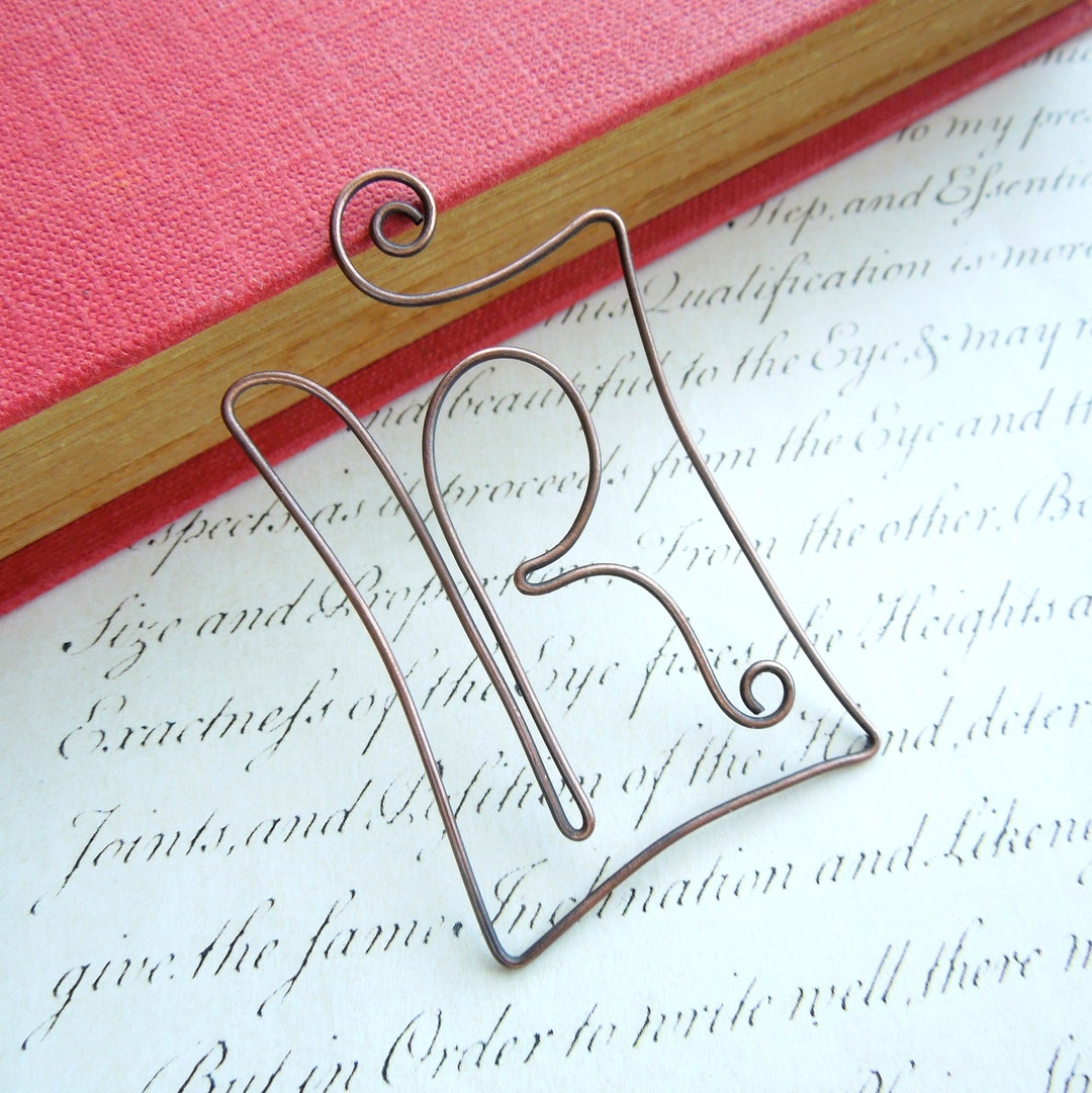 Initial Bookmark Copper Letter Bookmark All Letters - Etsy