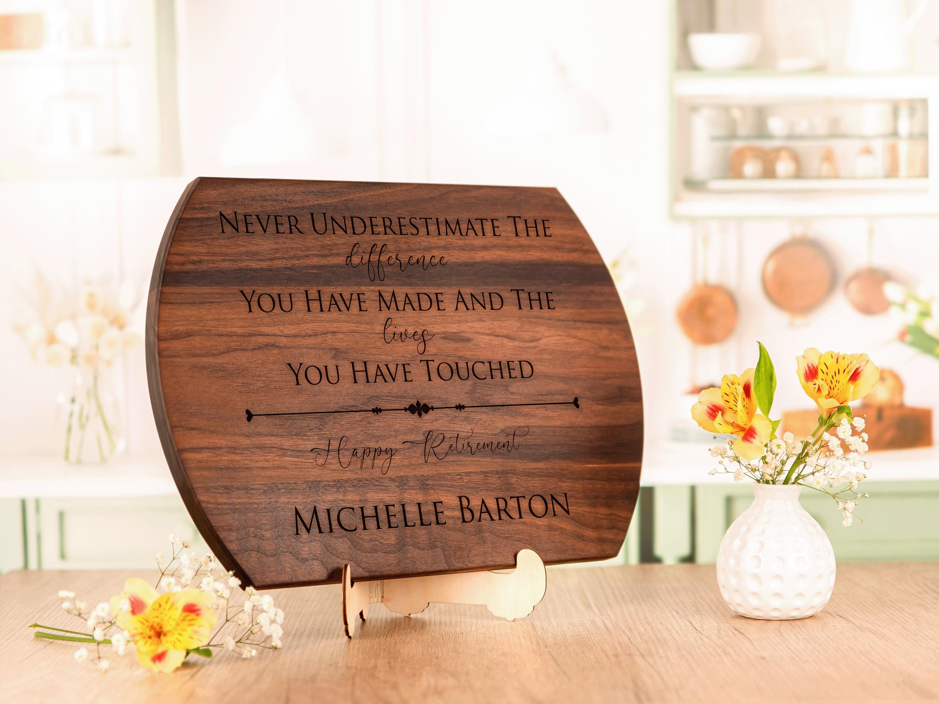Happy Retirement Personalized Cutting Board, Engraved Retired Custom ...