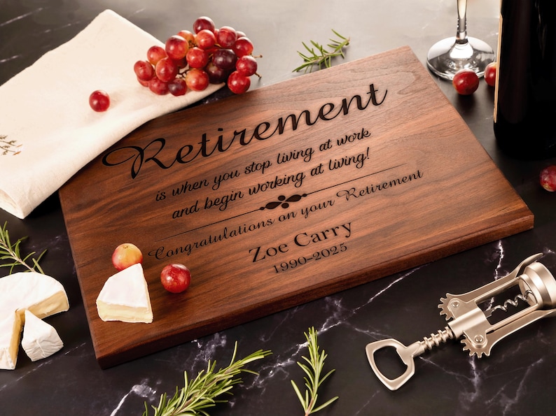 Congratulations on Your Retirement Cutting Board - Retirement Gift ...