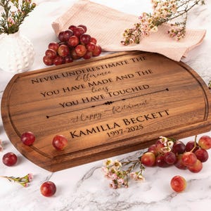 Happy Retirement Personalized Cutting Board, Engraved Retired Custom ...