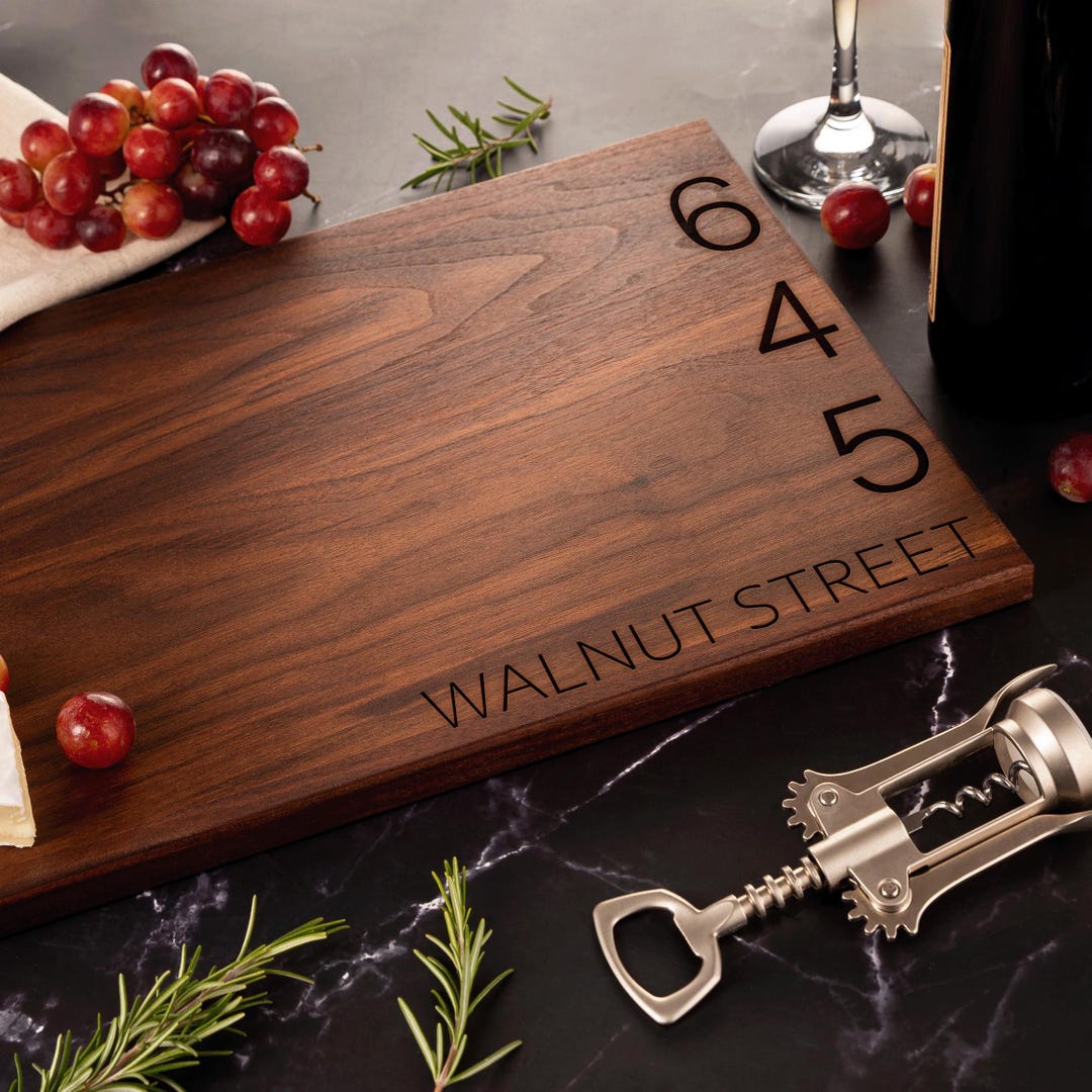 Personalized Wood Cutting Board With Home Address | Housewarming Gift ...