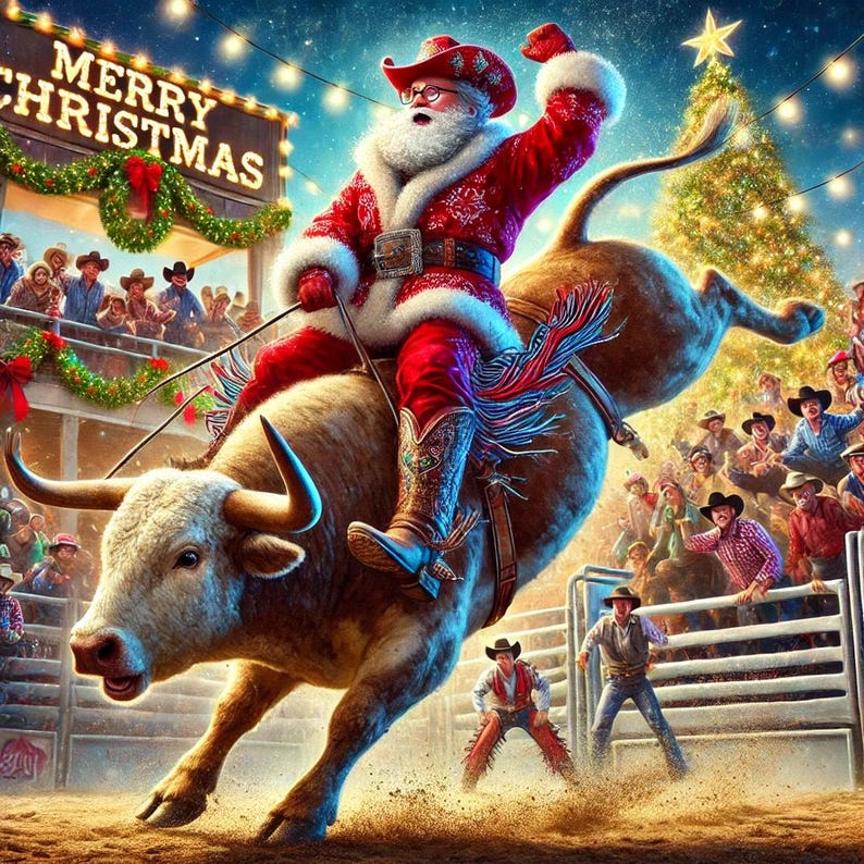 Cowboy Santa Painting - Etsy