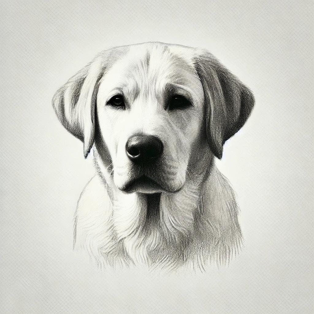 Black and White Lab Sketch Instant Digital Download - Etsy