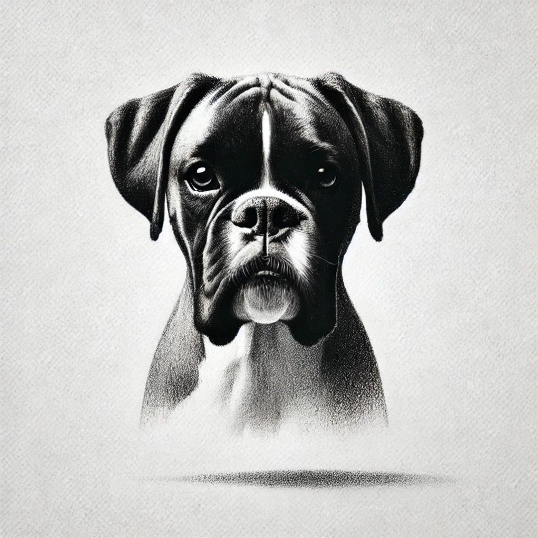 Boxer Pencil Sketch Digital Download Printable - Etsy