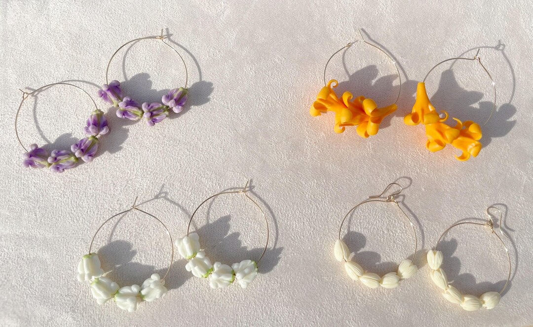 Pua Hoops: 14k Gold Filled Flower Earrings - Etsy